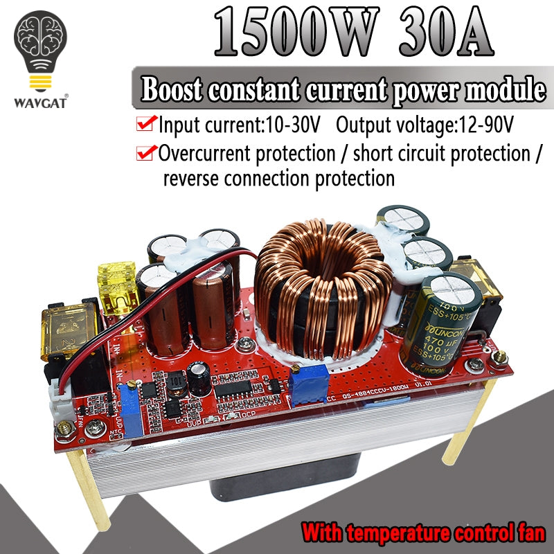 DC-DC 1500W 30A Voltage Step Up Converter Boost CC CV Power Supply Mo ...